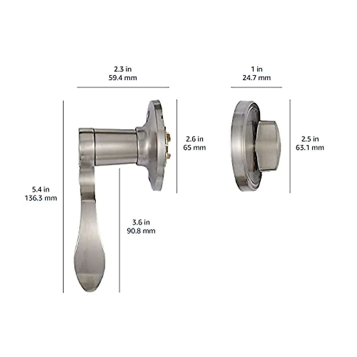 Amazon Basics Handleset with Shelby Lever - Single Cylinder - Satin Nickel