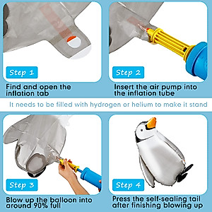 6 Pieces Walking Penguin Balloons Penguin Foil Balloons Pet Walking Animal Balloons Helium Balloons for Baby Shower Birthday Party Decoration Supplies