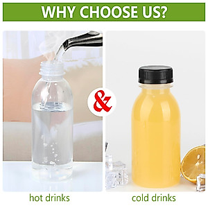 zmybcpack 12 Pack 8oz PP Heat-Resistant Plastic Juice Bottles With Caps-Plastic Smoothie Bottles-Reusable Bulk Beverage Containers with Lids For Juice, Beverage(Dishwasher Safe)