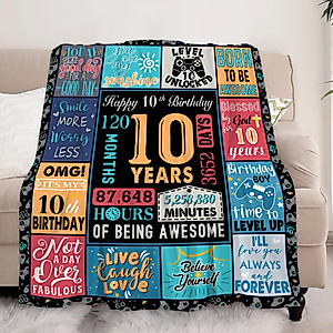 10 Year Old Boy Gift, Best Birthday Gifts for 10 Year Old Boy, 10 Year Old Boy Birthday Gifts, Boys Age 10 Gifts Ideas, 10 Yr Old Gifts for Boys, 10th Birthday Decorations for Boys Blanket 60"X 50"