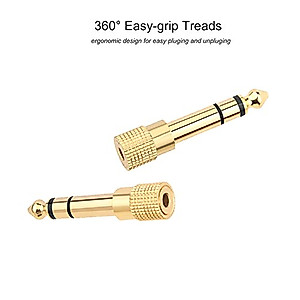 Valefod [Updated Version] 5-Pack Stereo Audio Adapter 6.35mm (1/4 inch) Male to 3.5mm (1/8 inch) Female Headphone Jack