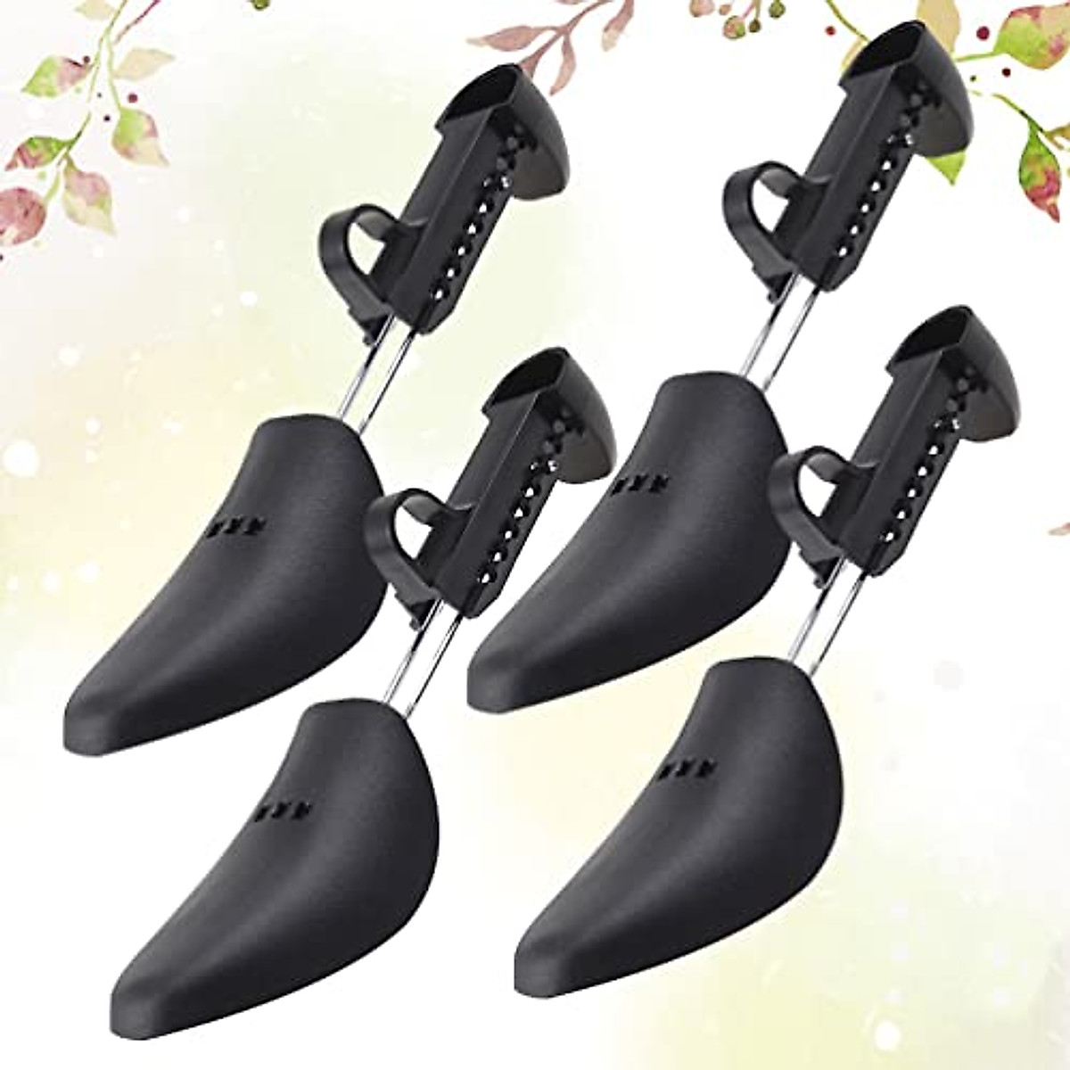 DOITOOL Sneaker Rack Sneaker Rack 4 Pcs Plastic Shoe Stretcher Adjustable Shoe Tree Shoe Shaper Boot Holder Shaper Organizers for Women Shoe Size 35-39 Black Mens Shoe Rack Sneaker Shelf