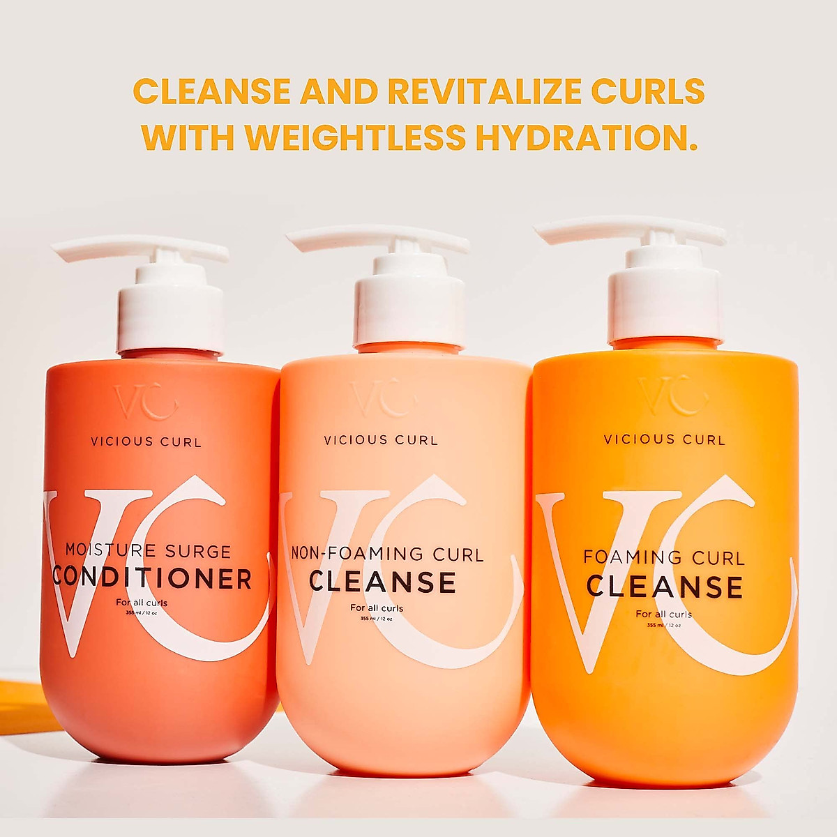 VICIOUS CURL Moisture Surge Conditioner For All Types of Curly Hair – Re-Coils Damaged Curls, Softens, Detangles, Moisturizes & Detangling, 12 FL Oz