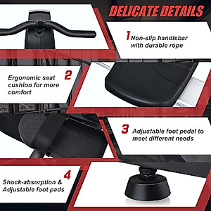 Goplus Foldable Magnetic Rowing Machine, Exercise Rower with LCD Monitor, 8 Level Adjustable Resistance, Device Holder, Transport Wheels, Full Body Exercise for Home Office Gym