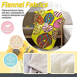 MICARE Donut Blanket Gifts for Men Women Adults Donut Loves Funny Throw Blankets Donut Texture Print Happy Donuts Plush Blanket Flannel Blanket for Living Room Sofa Couch Bed Office Lap 60x80 Inches