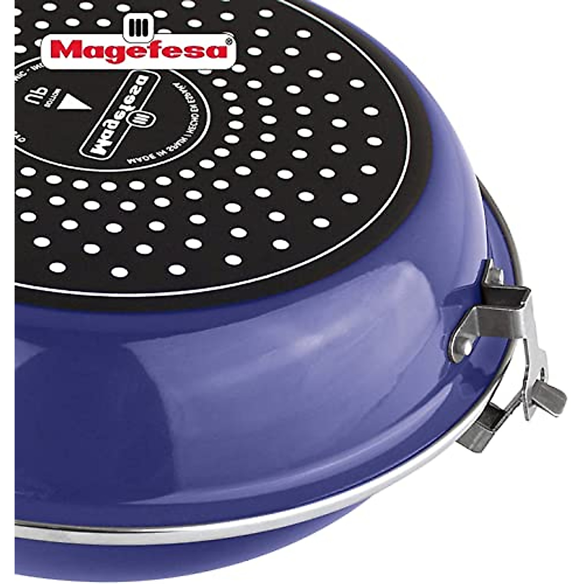 MAGEFESA Blue Frittata Pan. Double layer non-stick frying pan, vitrified steel, compatible with all types of fire, including induction, Dishwasher safe, Ergonomic handle (9,4”) (BLUE)