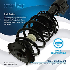 Detroit Axle - FWD Front Struts Sway Bars for 2013-2018 Ford Fusion Complete 2 Struts with Coil Spring 2 Sway Bar Links 2014 2015 2016 2017 Replacement Quick Install Ready Struts Shocks Assembly