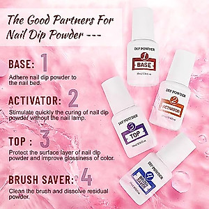 Openlive 32 Color Dip Nail Powder Starter Kit 36 Bottle Blue Cheese Yellow Nail Dip Powder Kit with Base Top Coat Activator Dip Powder Kit for French Nail Art Manicure DIY Salon