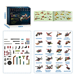 KooQii 20-in-1 Science Kit Building Toys for Kids STEM Activities Set for Age 6 7 8 9 10+Year Old Boy and Girl Creative Game Fun STEM Projects Birthday Gift(171 PCS)