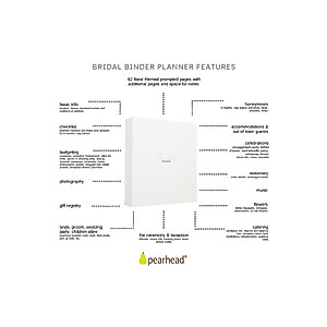 Pearhead Bridal Wedding Organizer, Wedding Planner Book, DIY Wedding Planner, Wedding Keepsake, Ivory Linen