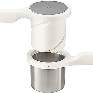 Joseph Joseph Helix Potato Ricer Masher Ergonomic Twist-Action Hand Manual Stainless Steel For Mashed Potato, White