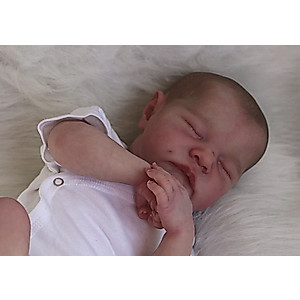 Anano Real Life Baby Dolls That Look Real 22 Inch Life Sized Sleeping Reborn Baby Dolls Boy Rooted Blonde Hair (White)