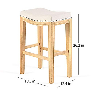 Christopher Knight Home Avondale Backless Counter Stools, 2-Pcs Set, Beige