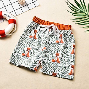Baby Swim Trunks, Toddler Infant Swimsuit Bathing Suit Beach Swimming Shorts (Fox, 12-18 Months)