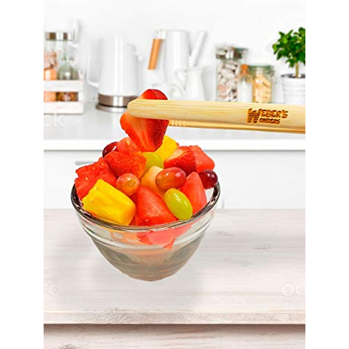 Weber's Wonders Set Of 2 Reusable Bamboo Toast Tongs - Wooden Toaster Tongs For Cooking & Holding - 8 Inch Long - Ideal Kitchen Utensil For Cheese Bacon Muffin Fruits Bread - Ultra Grip - Eco-friendly