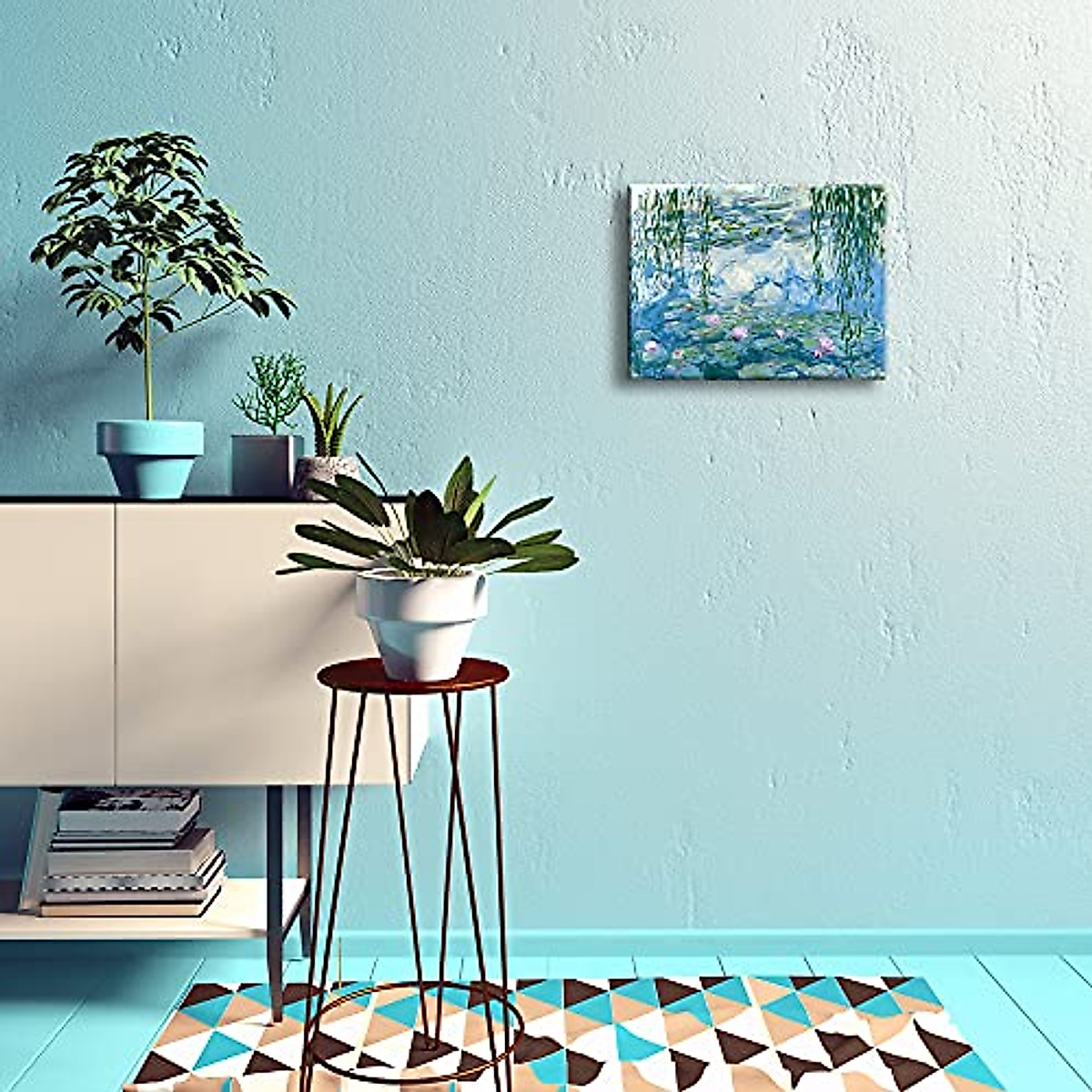 Wieco Art Water Lilies Floral Canvas Prints Wall Art by Claude Monet Famous Oil Paintings Flowers Reproduction for Kitchen Bedroom Bathroom Home Decor Modern Classic Landscape Pictures Giclee Artwork