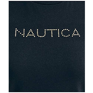 Nautica Women's Easy Comfort Supersoft 100% Cotton Classic Logo T-Shirt, True Black, Medium