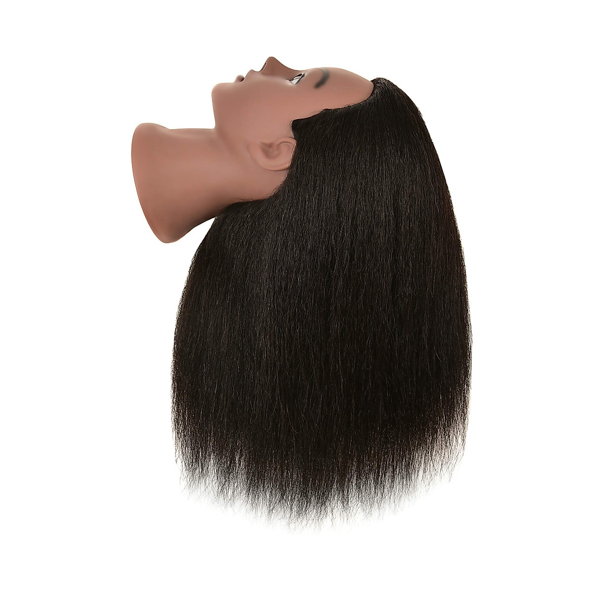 RIHANNAHAIR 100% Real Human Hair Mannequin Head with Stand Manikin Cosmetology Doll Training Head for Hairdresser Practice Braiding Styling Coloring Bleaching Dyeing Curling Cutting Display