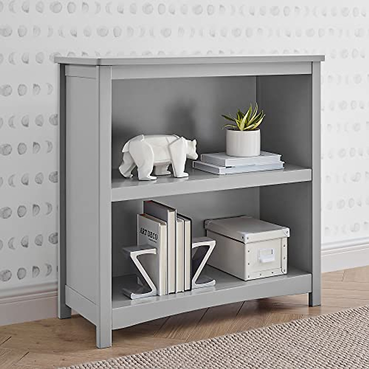 Delta Children Universal 2-Shelf Bookcase - Greenguard Gold Certified, Grey