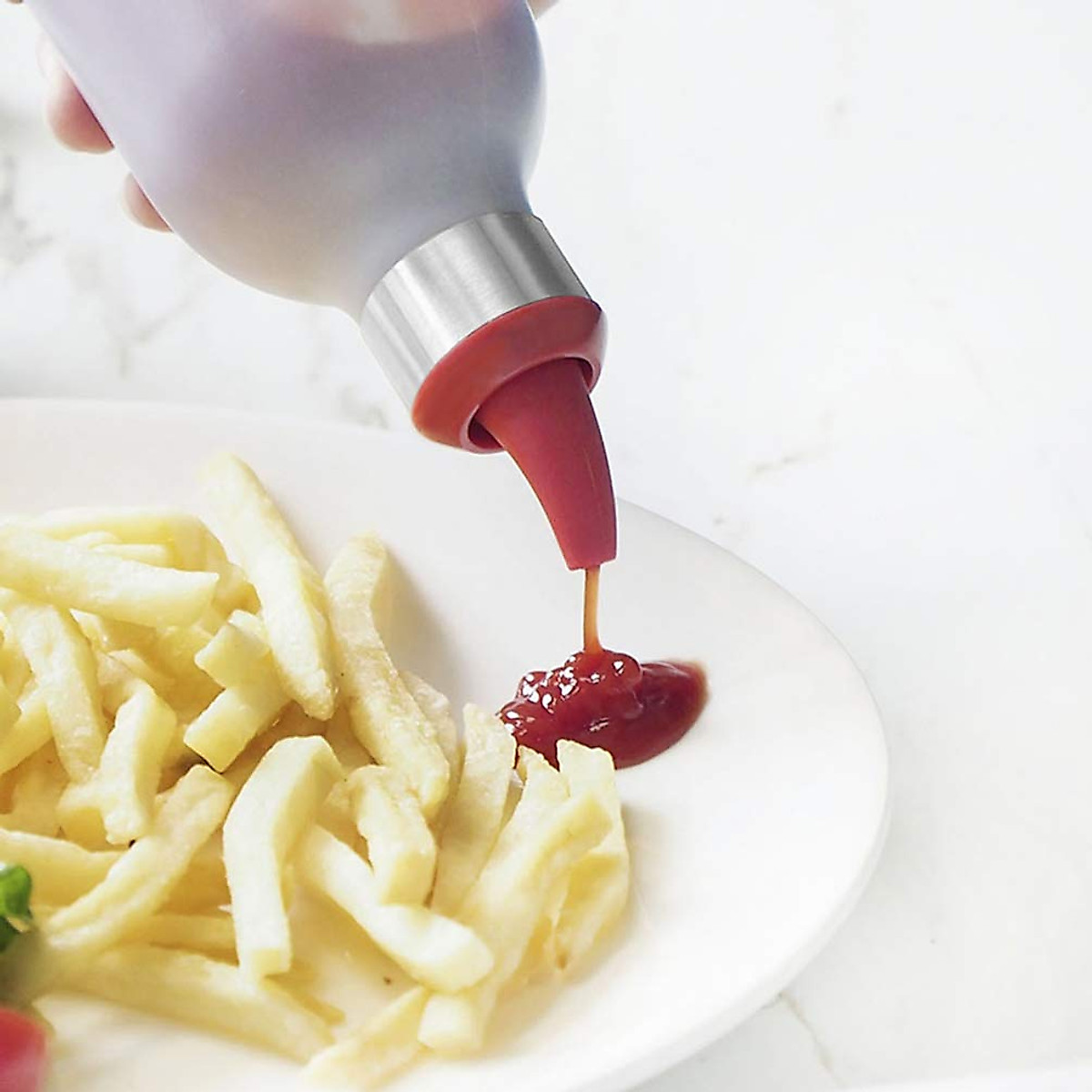 Cabilock 3pcs trp Pump Head Ketchup Soy Sauce Bottle Paint Condiment Sauce Squeeze containers jam Salad Sauce Squirt Bottles Soy Sauce Vinegar lecythus Clear Container Barbecue Tool