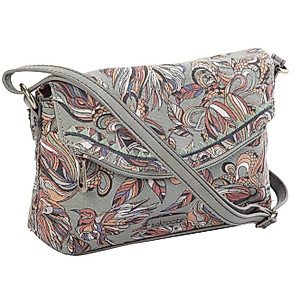 Sakroots Pacific Mini Crossbody (Grey Treehouse)