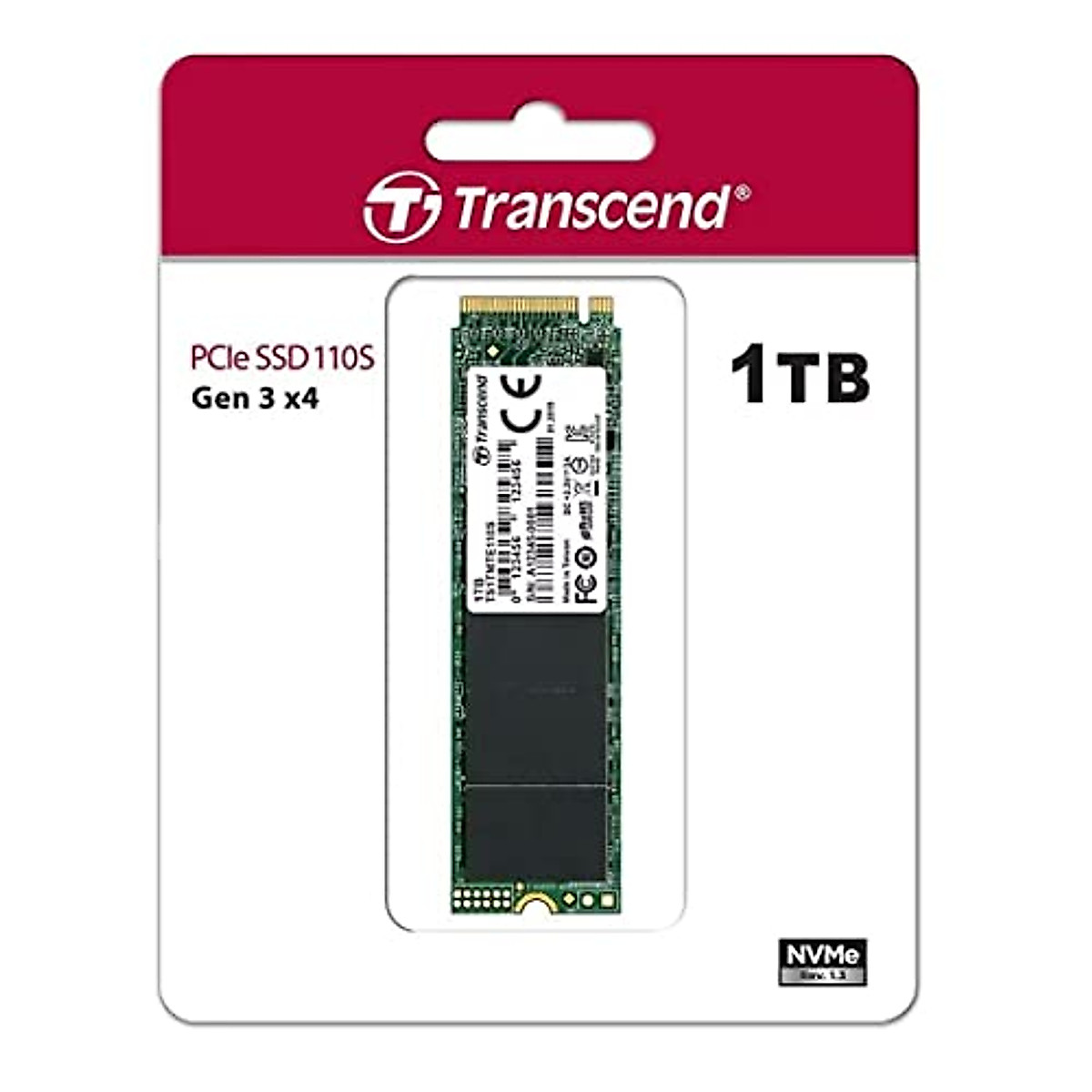 Transcend TS1TMTE110S 1TB M.2 NVMe PCIe Gen3x4 MTE110S SSD Internal Solid State Drive