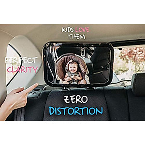 Baby Mirror for Car - Safely Monitor Infant Child in Rear Facing Car Seat - Wide View Shatterproof Adjustable Acrylic 360°for Backseat - Best Newborn Car Seat Accessories - by Snookums