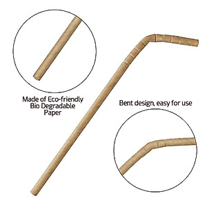 250pc Bendable Brown Paper Eco Friendly Biodegradable Straws Compostable And Disposable For Drinking Or Crafts