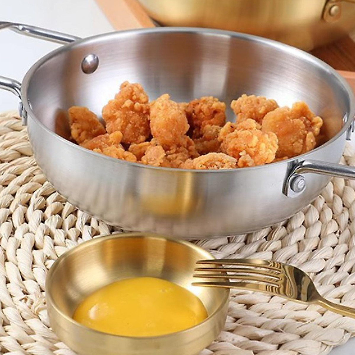 Korean Ramen Pot, Stainless Steel Ramen Cooking Pot with Double Handles, Fast Heating Noodle Pot for Soup Noodle Pasta(Original 20cm)