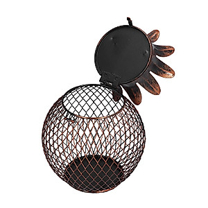 Restokki Wine Cork Container Iron Pineapple Shaped Wine Bottle Picture Frames Cork Storage Box Ornament for Home Bar Decoration