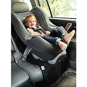 Travel Bug Baby & Toddler High Back Seat Protector, Universal Fit, for Rear and Forward Facing Baby Car Seats- Black (2-Pack)