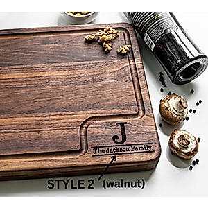 Custom Cutting Boards Wood Engraved Cutting Board Personalized, USA Made - Thick Red Oak/Walnut Personalized Cutting Boards Wood Engraved, Handmade Cutting Boards