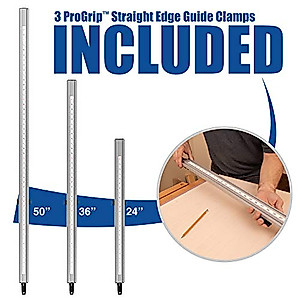 ProGrip Straight Edge Clamps Ideal for Cutting Large Sheets of Plywood and Dado Slots (All 3 Clamps 24, 36 and 50 inch)