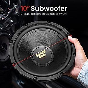 Pyramid 10 Inch Car Subwoofer Speaker - 500 Watt High Powered Car Audio Sound Component Speaker System w/ 2 Inch High-Temperature Kapton Voice Coil, 85.6 dB, 8 Ohm, 60 oz Magnet - Pyramid PW1048USX