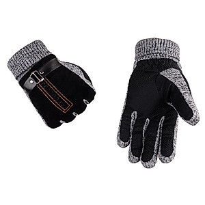 IEason Gloves, Men Anti Slip Warm Motorcycle Ski Snow Snowboard Gloves (Black)