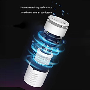 Generic Vacuum Cleaner, Smart Auto Mode Purifier for Desktop, Intelligent Household USB Portable Purifier, Office Desktop Vacuum Cleaner, Suitable for Car Home Office Dormitory (White)