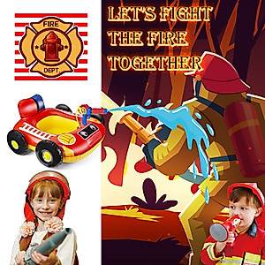 Kids Pool Floats with Water Gun, Pool Toys for Kids Ages 4-8, Fire Truck Toddler Floats for Pool, Pool Inflatables for Boys Girls and Children