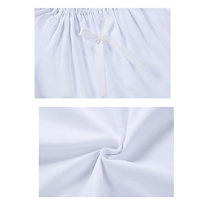 PUFSUNJJ Kids Girls Soft Cotton Nightgown Sleepwear Dress Toddler 3-12 Years Off-white