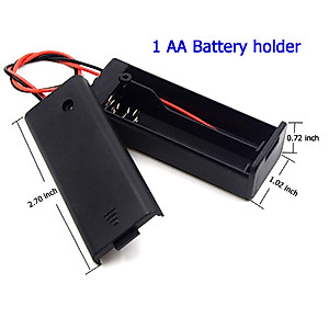 (Pack of 8)AA Battery Holder with Switch and Cover: 2PC Single AA Battery Holder with Cover, 2PC 2 AA Battery Holder with Switch, 2PC 3 AA Battery Holder, 2PC 4 AA Battery Holder with Leads and Wires
