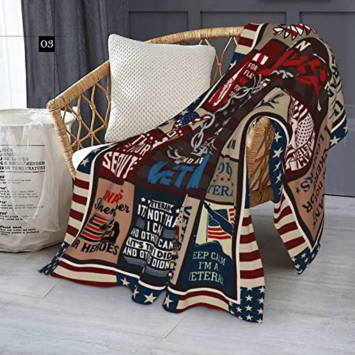 QUWOGY Vietnam Veteran Gifts Blanket 60"x50", Veteran Gifts for Men, Navy/Air/Army Veteran Gifts Blankets, Unique Gifts for Veterans, Veterans Day Gifts/Decorations Bulk, Hard Head Veterans