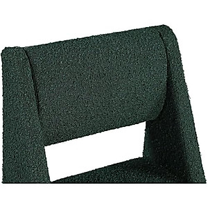 Meridian Furniture 839Green-C Jayce Collection Modern | Contemporary Dining Chair with Rich Green Boucle Fabric, Matte Black Iron Base, 19" W x 22.5" D x 33" H, Green, Set of 2