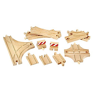 BRIO World 33307 - Advanced Expansion Pack - 11 Piece Set of Wooden Train Tracks for Kids | Train Set Expansion | Fun Learning Toy | Compatible with All Railway Toys | FSC Certified