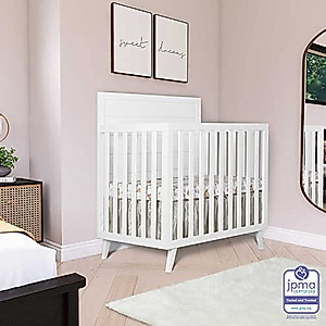 Sweetpea Baby Lexington 4-in-1 Convertible Mini Crib in White, JPMA & Greenguard Gold Certified, Made with Sustainable New Zealand Pinewood, Non-Toxic Finishes