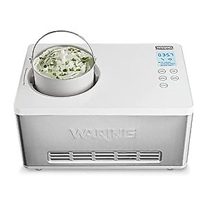 Waring Commercial WCIC20 2 Quart Capacity Ice Cream Maker with Built in Compressor, 180W, 120V, 5-15 Phase Plug