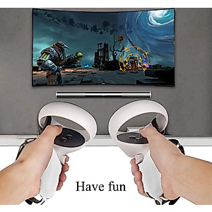MUGEYMYD Touch Controller Grip Cover and Lens Cover for Oculus Quest 2 Accessories, Sweat-Proof and Anti-Throw, Protector with Knuckle Straps.(White)