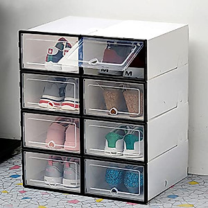 YWHGPI2014 Transparent shoe box 12pack (white) Shoes Organizers Plastic Thickened Foldable Dustproof Storage Box Combined Shoe Cabinet