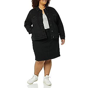 Amazon Essentials Women's Jean Jacket (Available in Plus Size), Black Wash, Medium