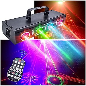 Party Lights DJ Disco Lights, 3D Effect Sound Sensing Laser Lights Flash Stage Lights Projector Home Show Christmas Halloween Party Birthday Decorations Club KTV Bar Karaoke Dance