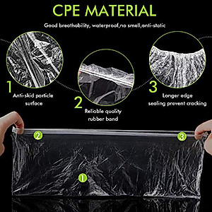 Disposable Boot and Shoe Covers for Floor, Carpet, Shoe Protectors, Durable Non-Slip (Clear,400)