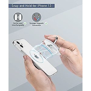 B-Land Magnetic Phone Ring Holder Compatible with MagSafe,Adjustable Finger Ring Grip, Removable for Wireless Charging,Only for iPhone 13, 13 Pro, 13 Mini, 13 Pro Max, 12, 12 Pro, 12 Mini,12 Pro Max